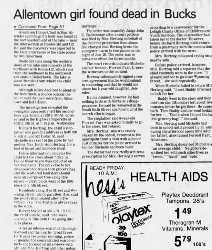 The Murdered Michelle Farr – The Lost & The Taken